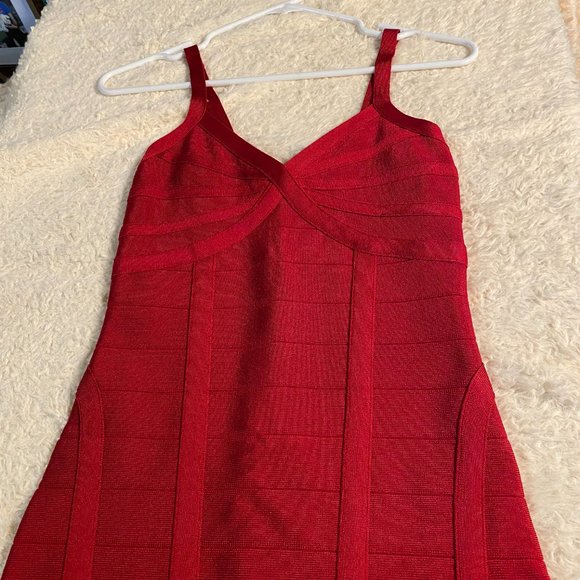 bebe | Dresses | Bebe Red Midi Dress | Poshmark